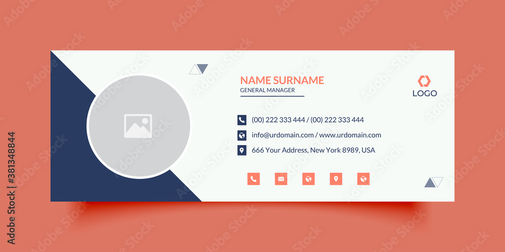 Business email signature template with an author photo place modern ...