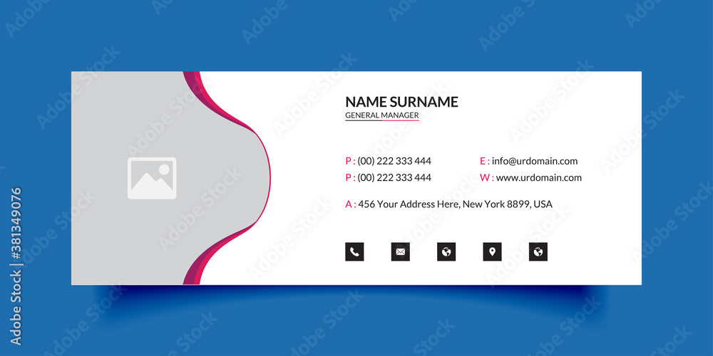Business email signature template with an author photo place modern ...