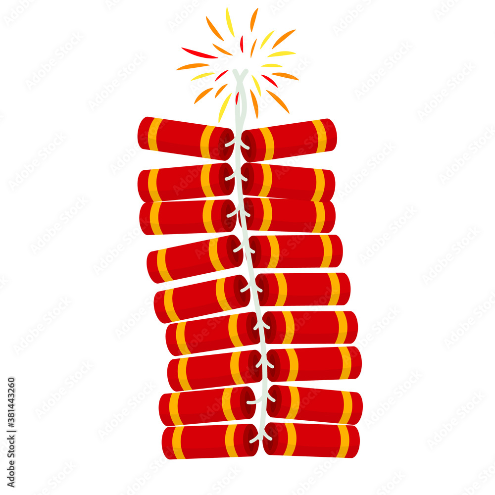 Diwali firecrackers icon. Clipart image isolated on white background ...