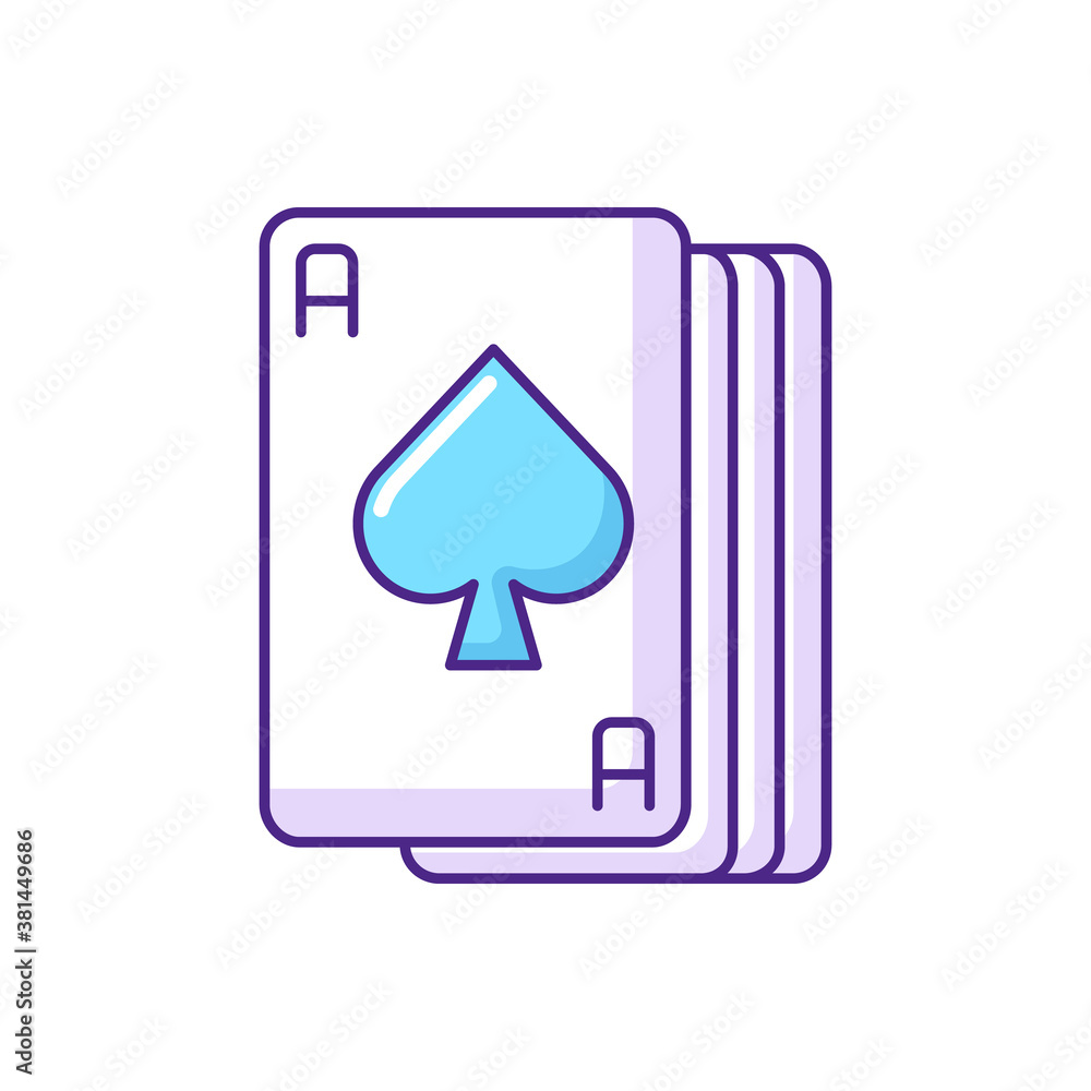 Vector de Stock Ace cards RGB color icon. Pride society symbol ...