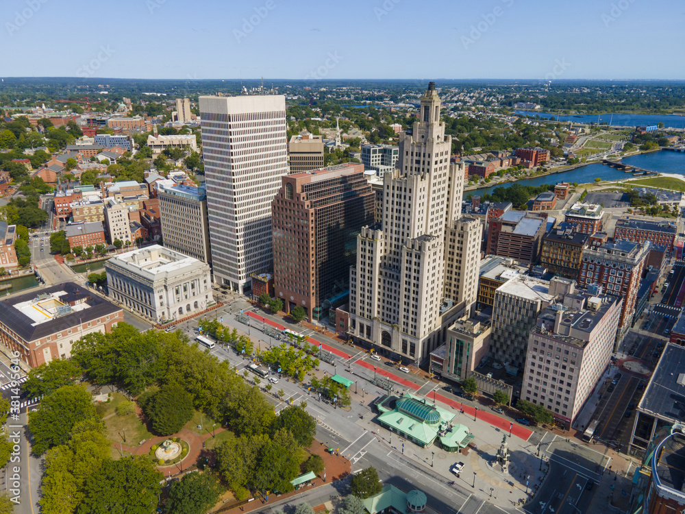Stockfoto Providence modern city aerial view in downtown providence ...