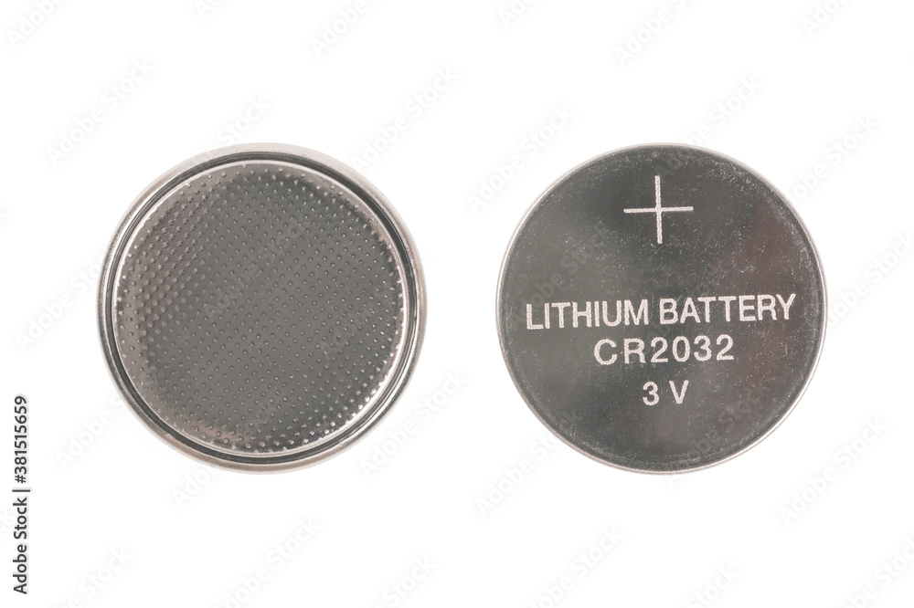 Lithium battery isolated on white background. Stock Photo | Adobe Stock