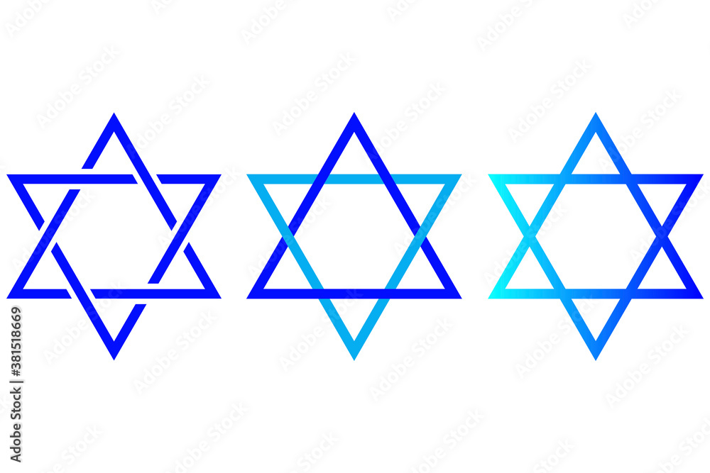Stars of David. Blue Jewish badge. Hanukkah symbol. Star of Israel ...