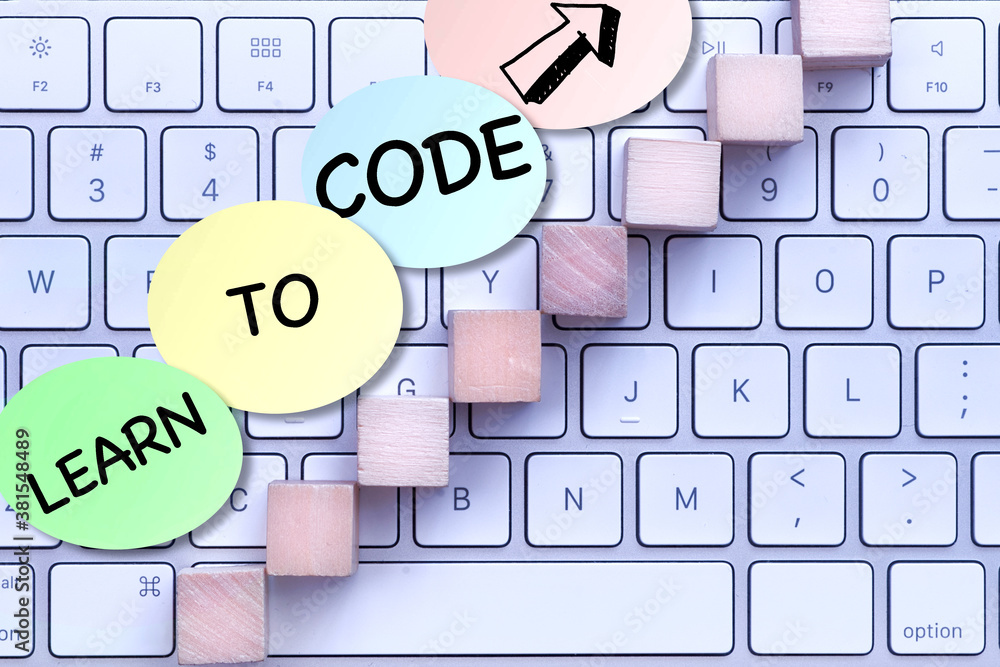 learn computer skills concept or how to code and programming Stock ...