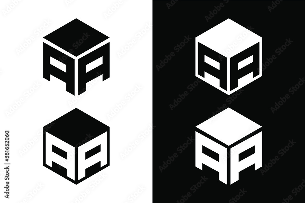 AA letter with cube concept. Very suitable in various business purposes ...
