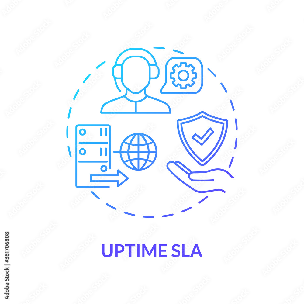 Uptime SLA concept icon. Security parameter idea thin line illustration ...