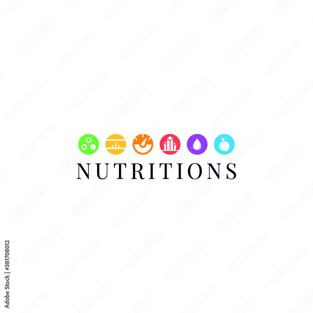 Six Nutrition Logo Design Template Stock Vector | Adobe Stock