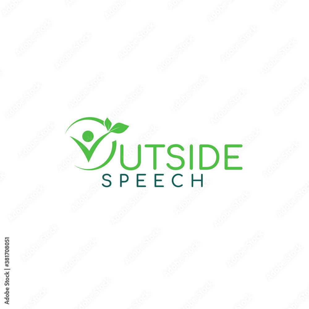 Outside Speech People Care logo design Template Stock Vector | Adobe Stock