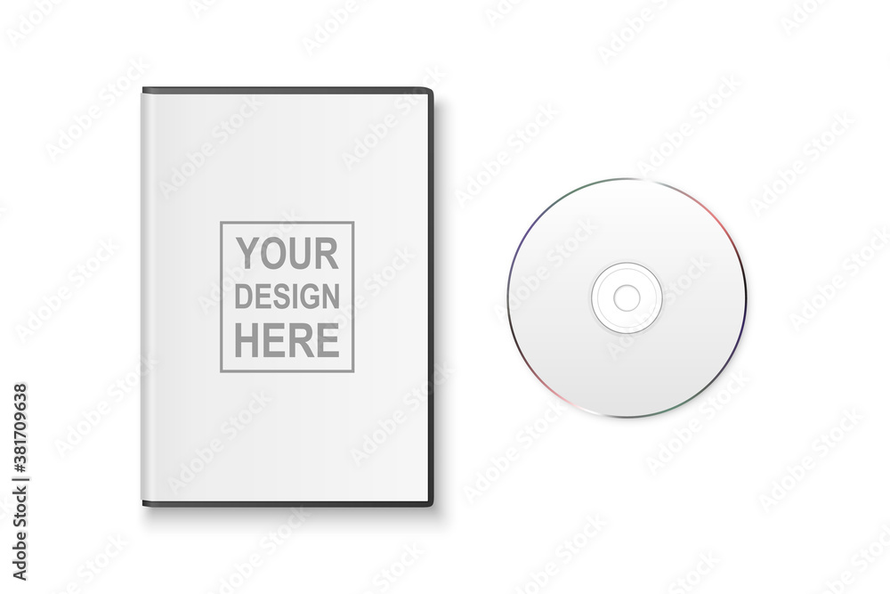 Vector 3d Realistic White Closed CD, DVD with Plastic Cover Box Set ...