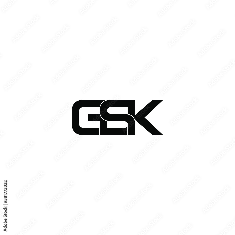 gsk letter original monogram logo design Stock Vector | Adobe Stock