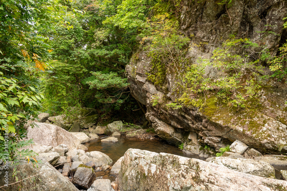 Water flow in Ruri valley in Sonobe, Nantan city, Kyoto, Japan in ...