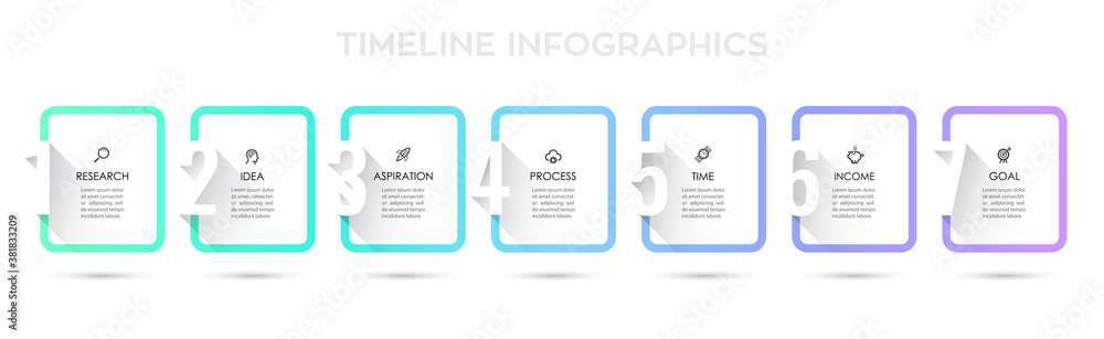 Vector Infographic design with 7 options or steps. Infographics for ...