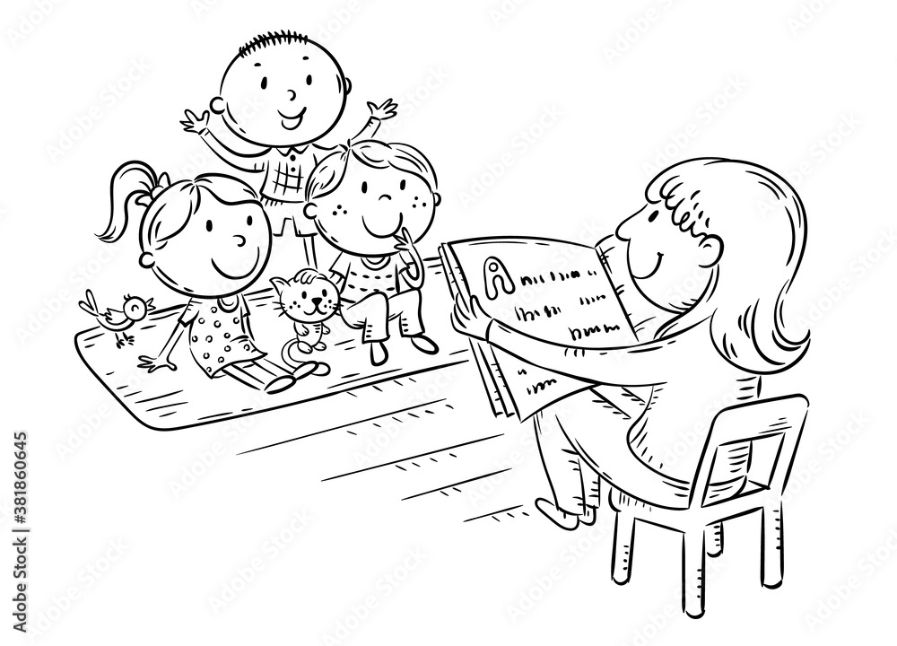 Preschool Teacher Clip Art Black And White