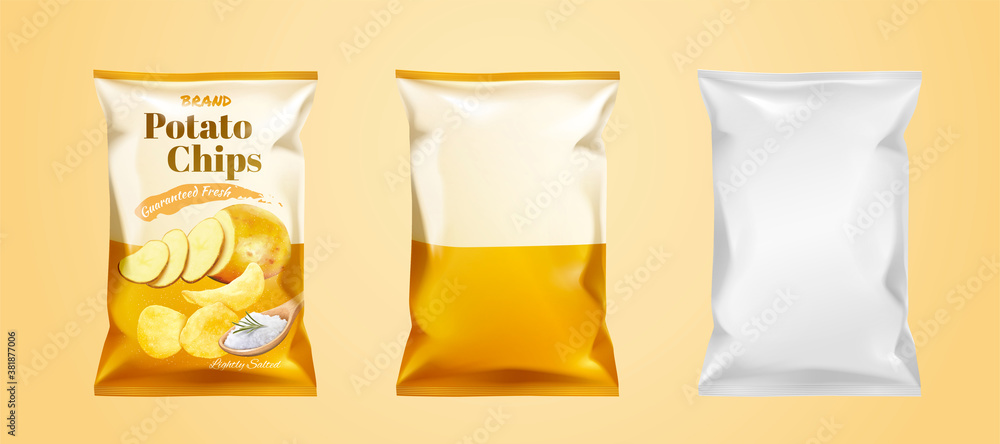 Potato chips package design Stock Vector | Adobe Stock