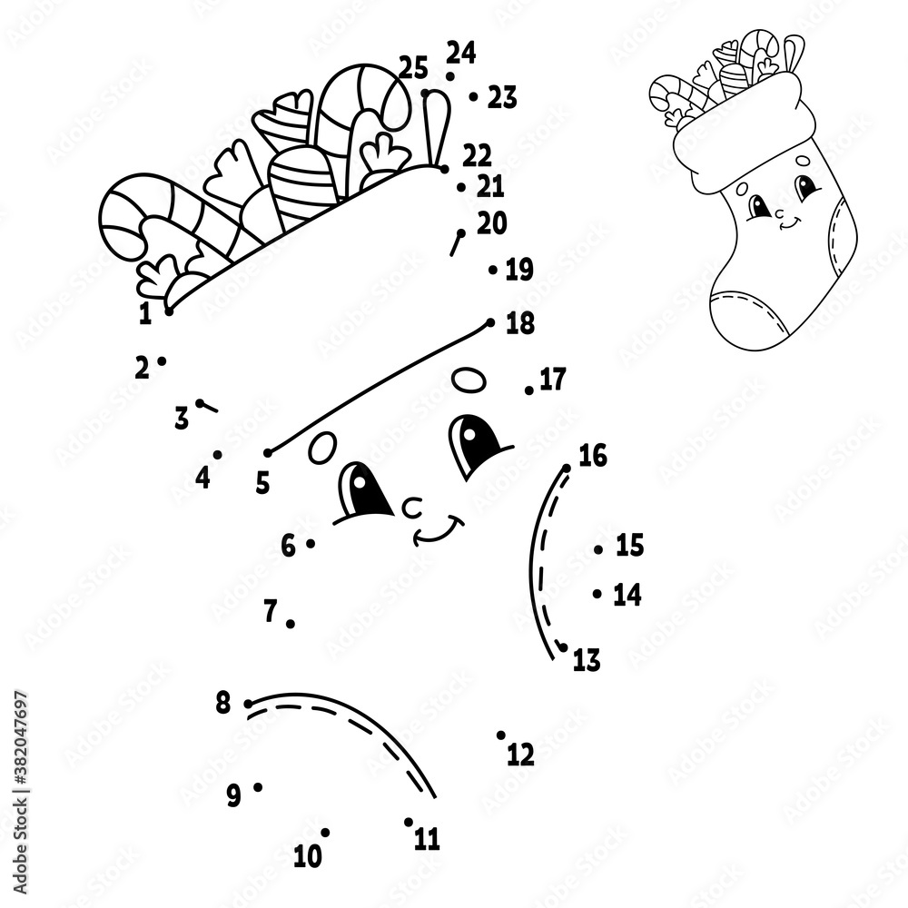 Dot to dot. Draw a line. Handwriting practice. Learning numbers for ...