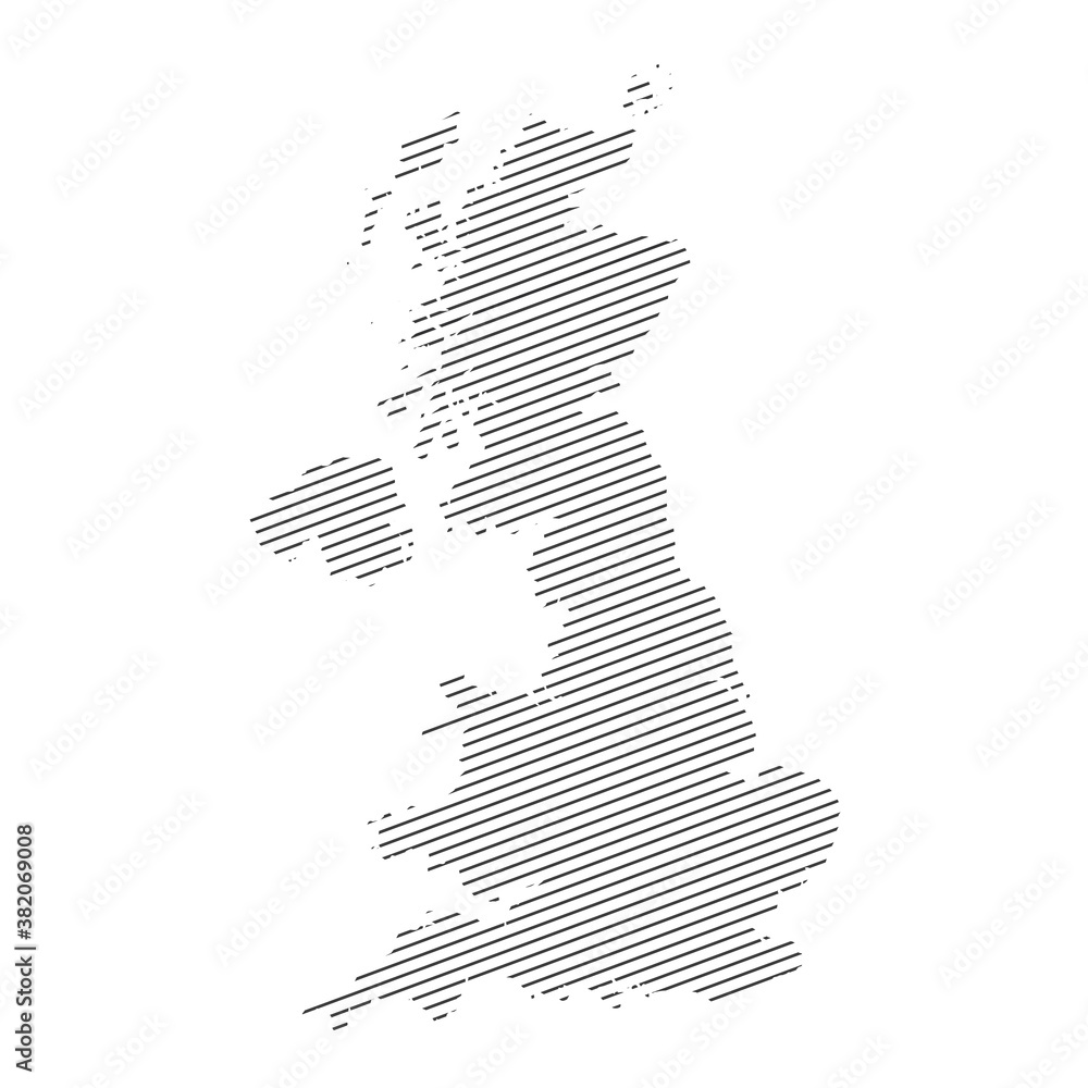 lines map of UK isolated on white background Stock Vector | Adobe Stock
