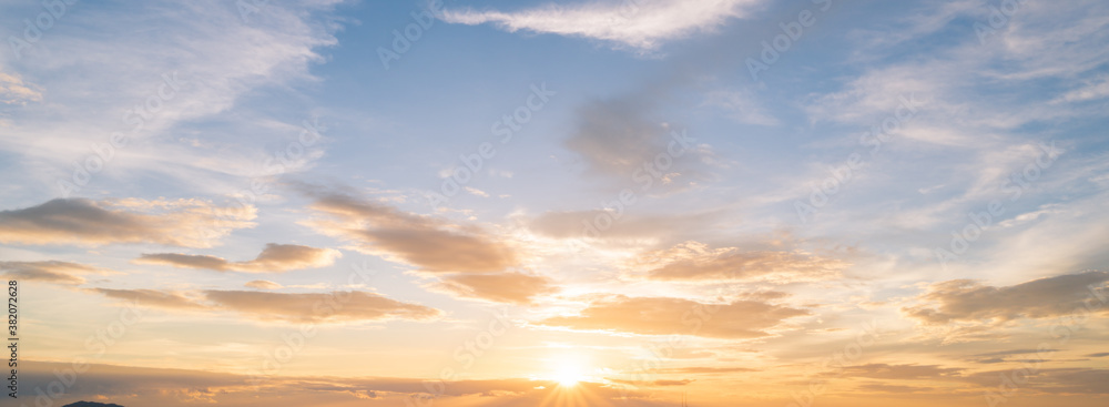 sky and clouds with sunset light Cover banner background Stock Photo ...