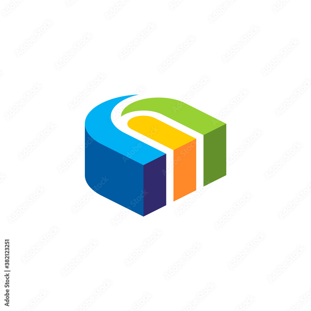 three dimension logo of letter n forms a building Stock Vector | Adobe ...