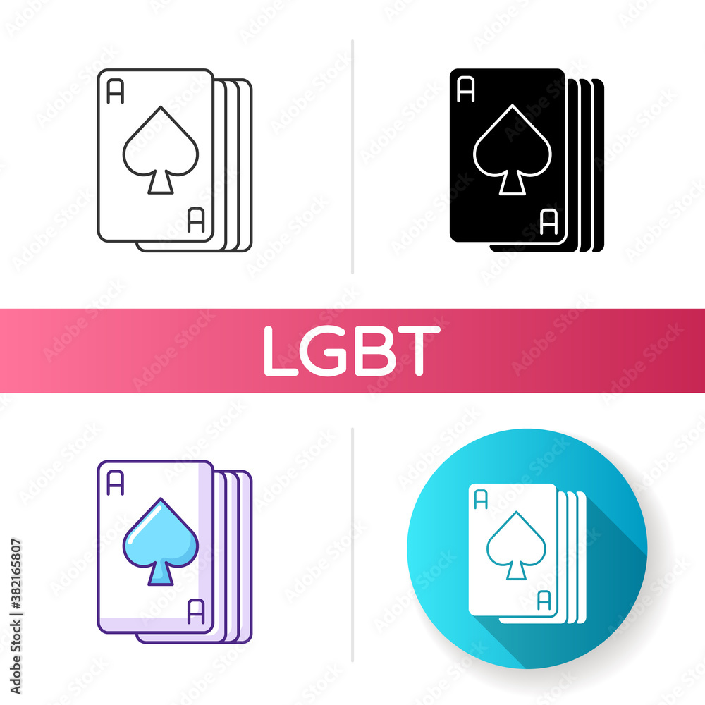Ace cards icon. Pride society symbol. Asexuality representation. LGBTQ ...