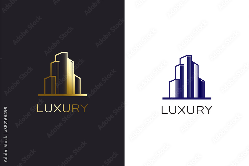 Building construction gold color logo design template Stock Vector ...