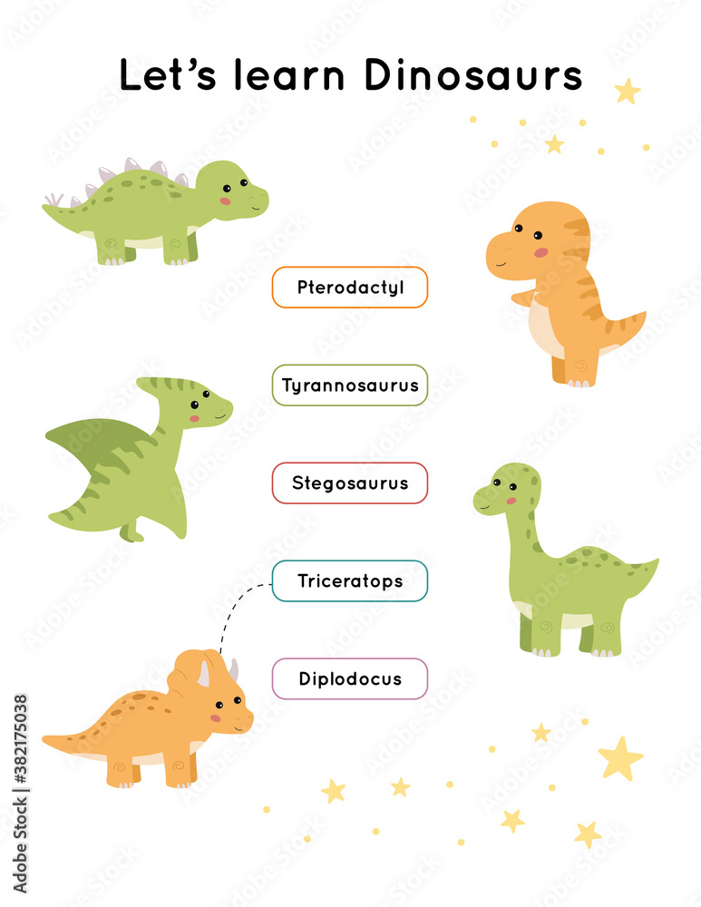 Educational matching word game for preschool kids. Learn dinosaurs ...