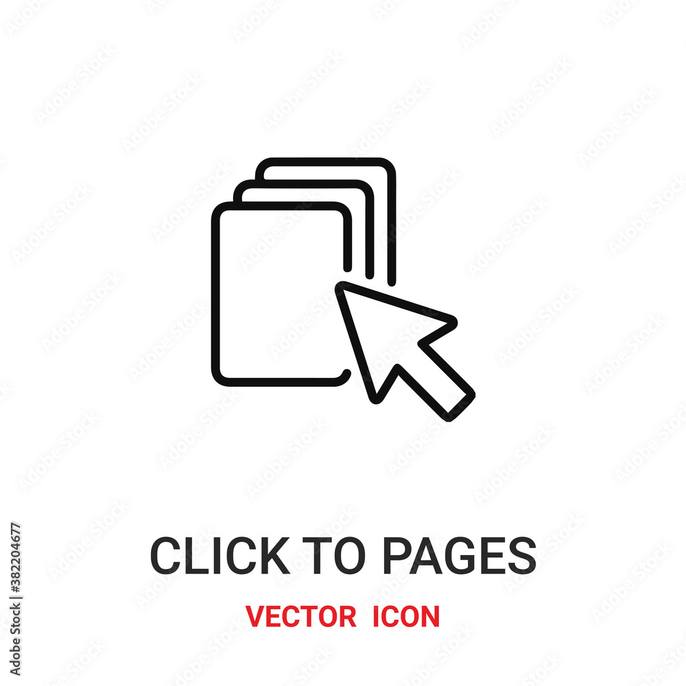 click to pages icon vector symbol. click to pages symbol icon vector ...