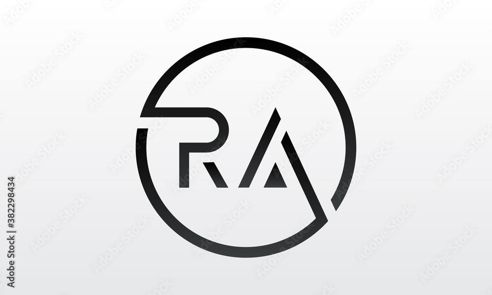 Initial ra letter logo with creative modern business typography vector ...