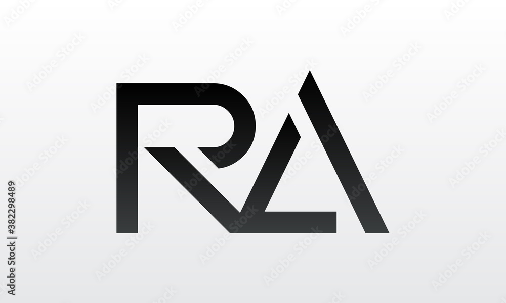 Initial ra letter logo with creative modern business typography vector ...