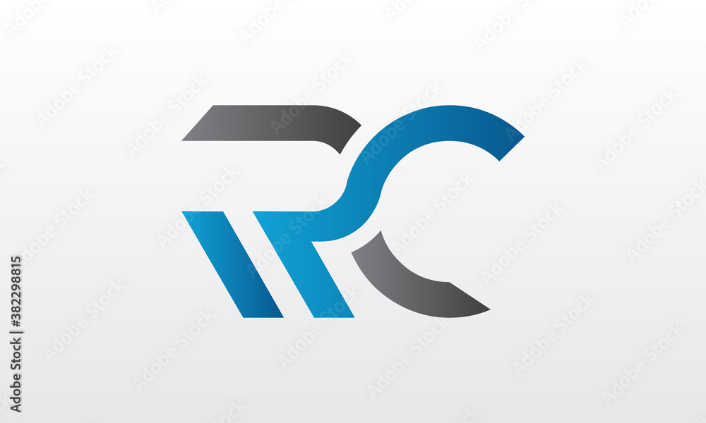 Initial rc letter logo with creative modern business typography vector ...