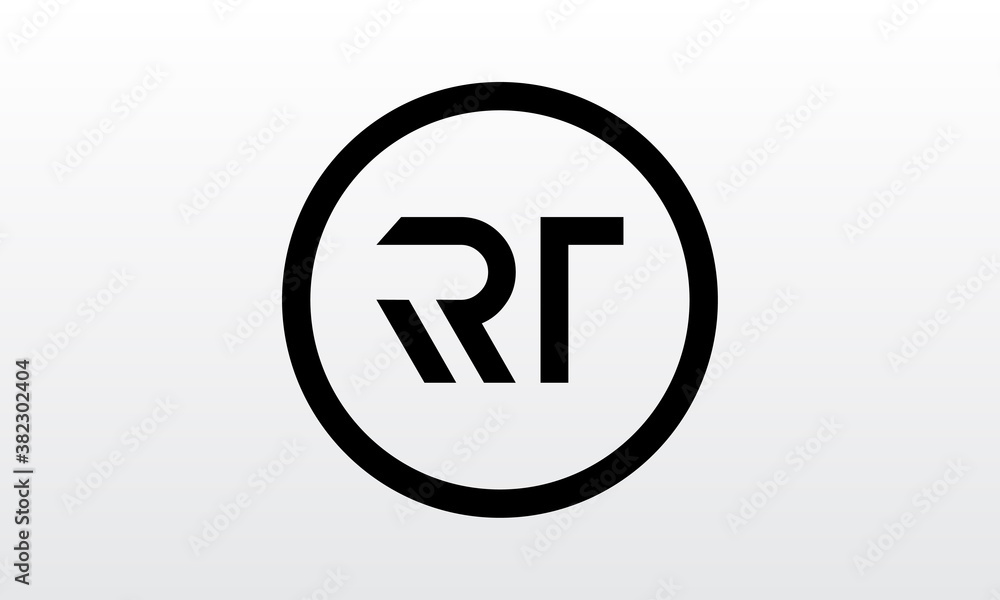 Initial rt letter logo with creative modern business typography vector ...