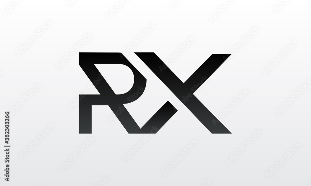Initial rx letter logo with creative modern business typography vector ...