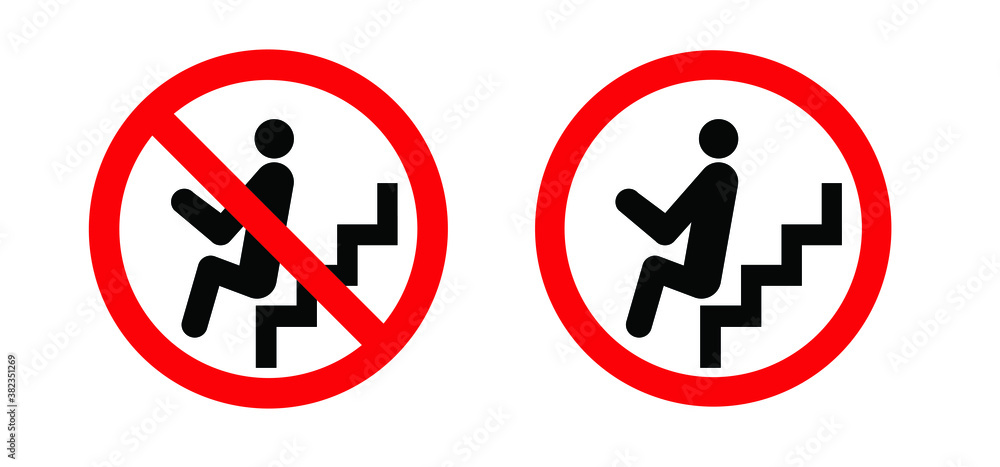 Caution signboard, Safety icon. Do not lean on door, glass, wall, gate ...