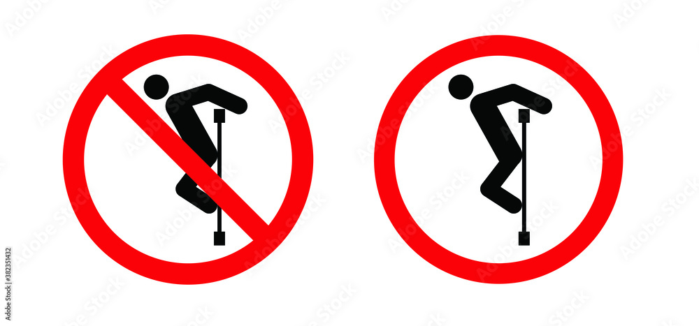 Caution signboard, Safety icon. Do not lean on door, glass, wall, gate ...