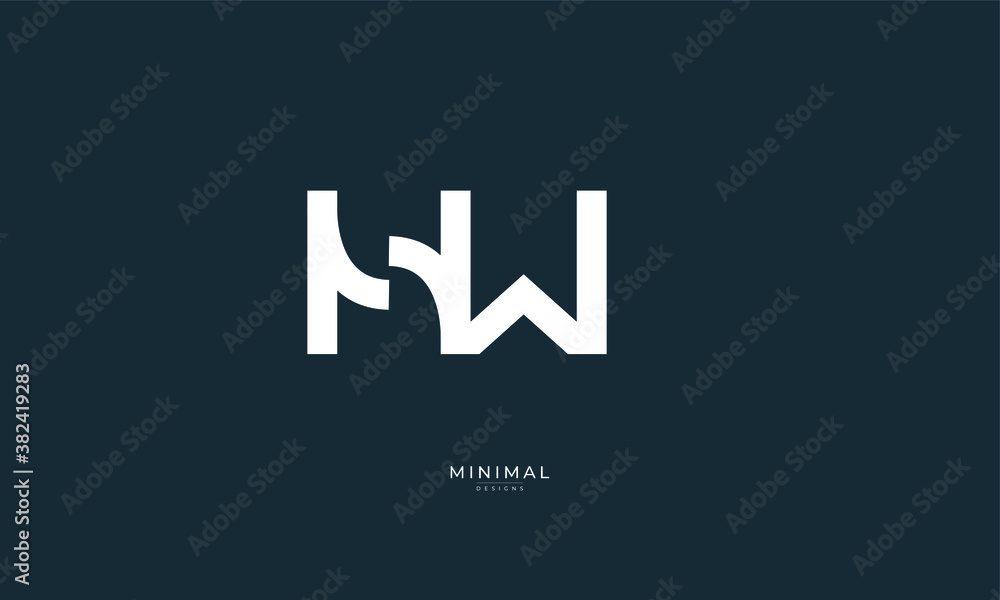 Alphabet letter icon logo HW Stock Vector | Adobe Stock