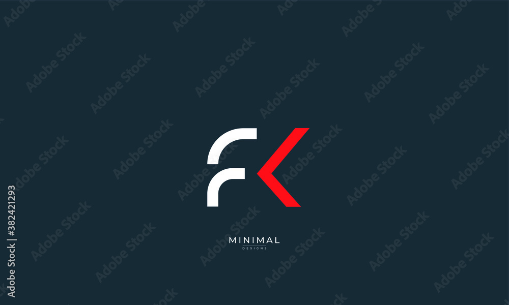 Alphabet letter icon logo FK Stock Vector | Adobe Stock