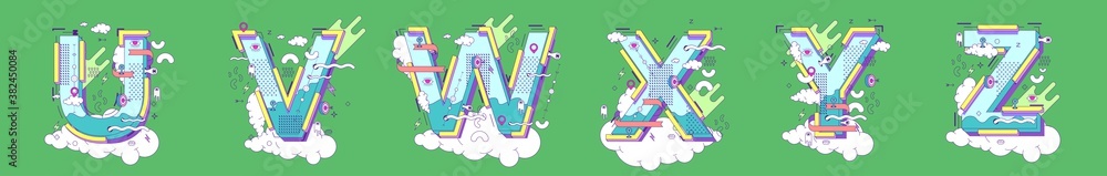 Cartoon ABCD letters. Vector illustration. Stock Vector | Adobe Stock