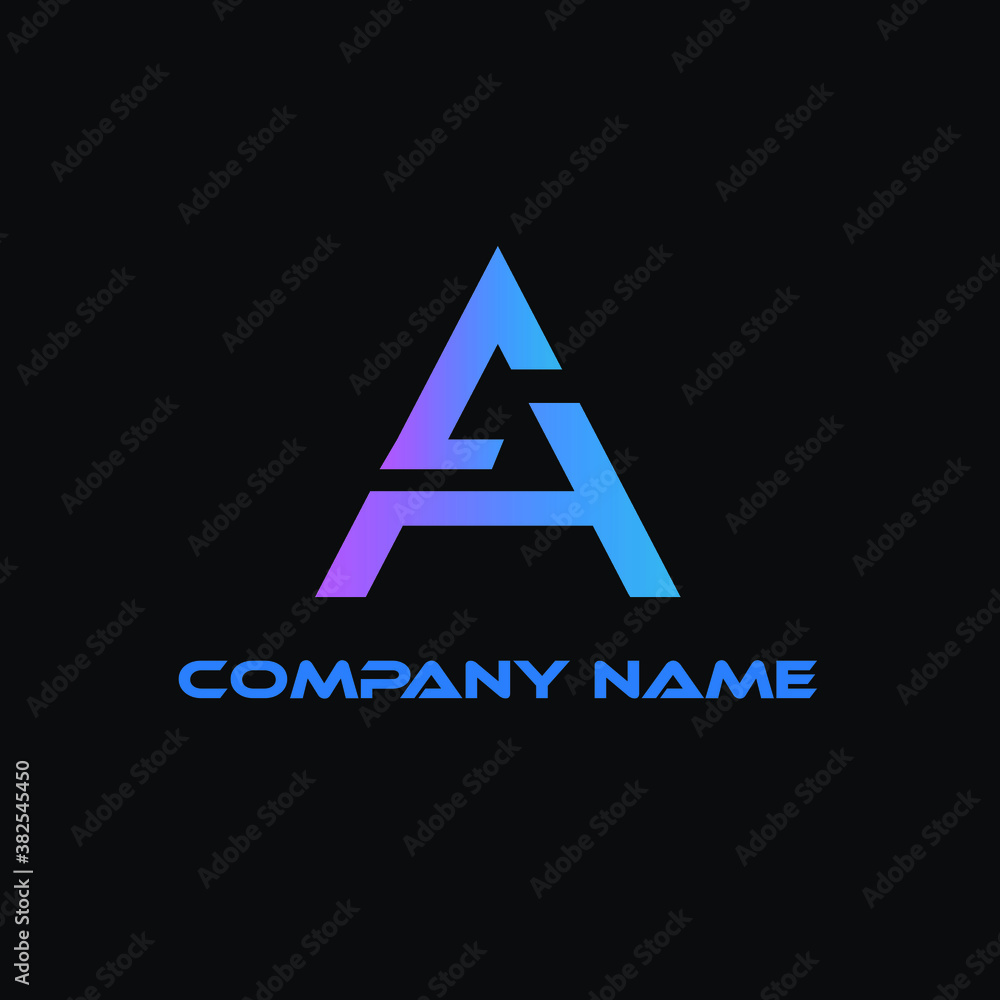 CA letter icon design on black background. Creative letter AMD/C A logo ...