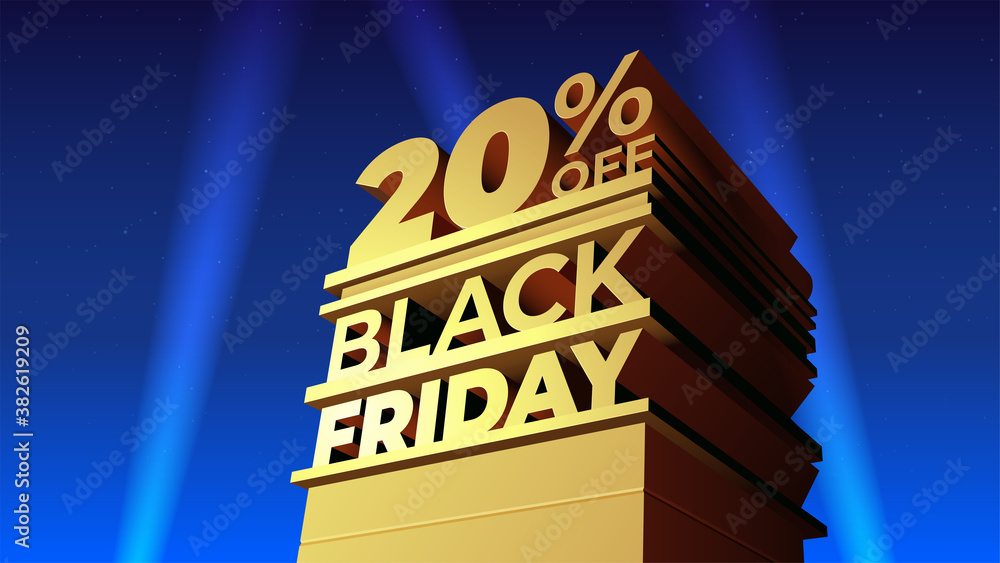 Vector de Stock Vector illustration for BLACK FRIDAY discounts in 20th ...