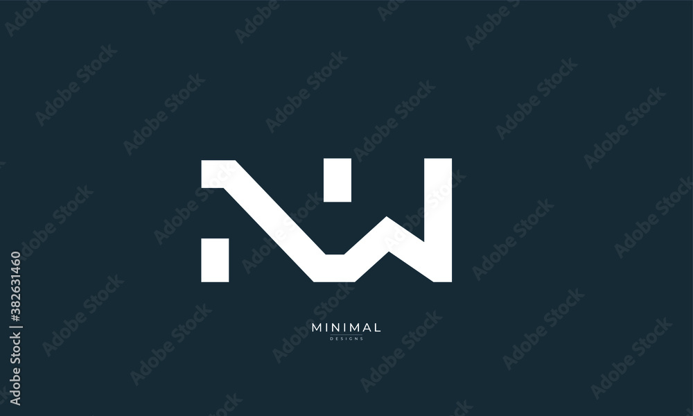 Alphabet letter icon logo NW Stock Vector | Adobe Stock