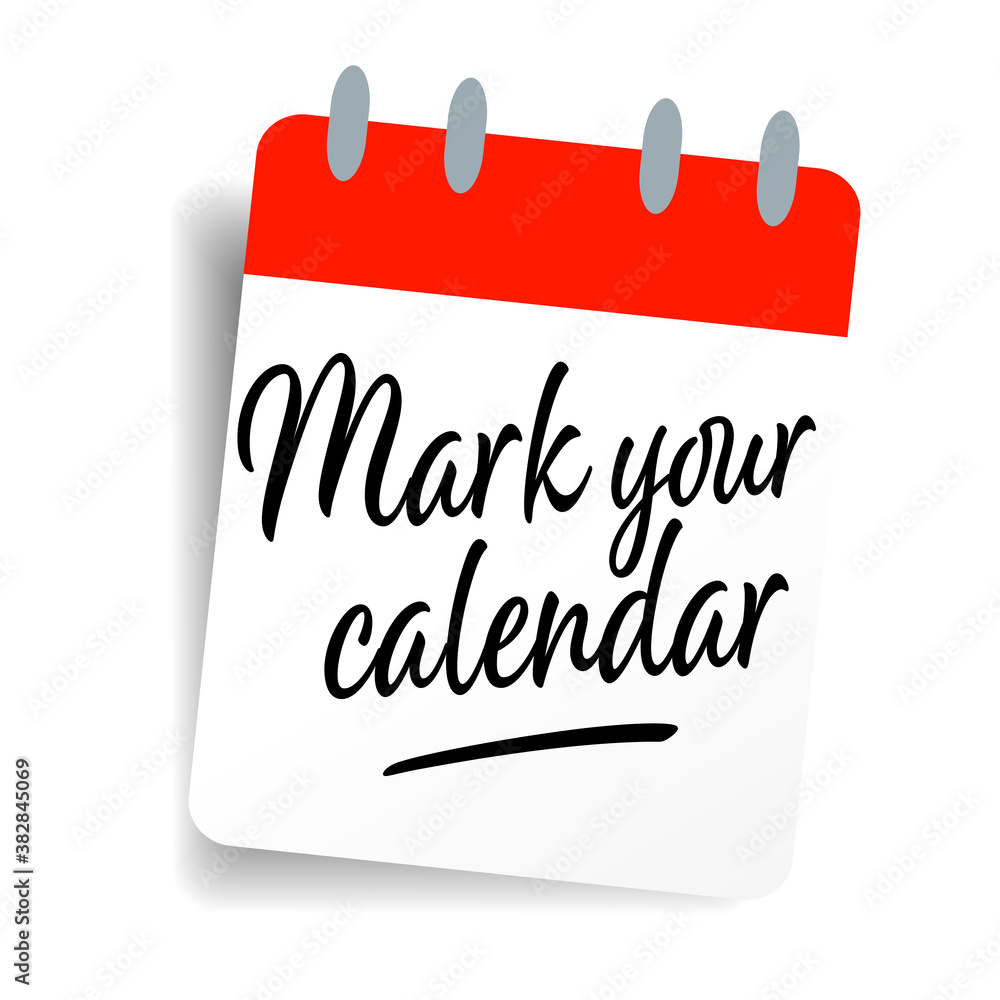 "Mark your calendar" on calendar background Stock Vector | Adobe Stock
