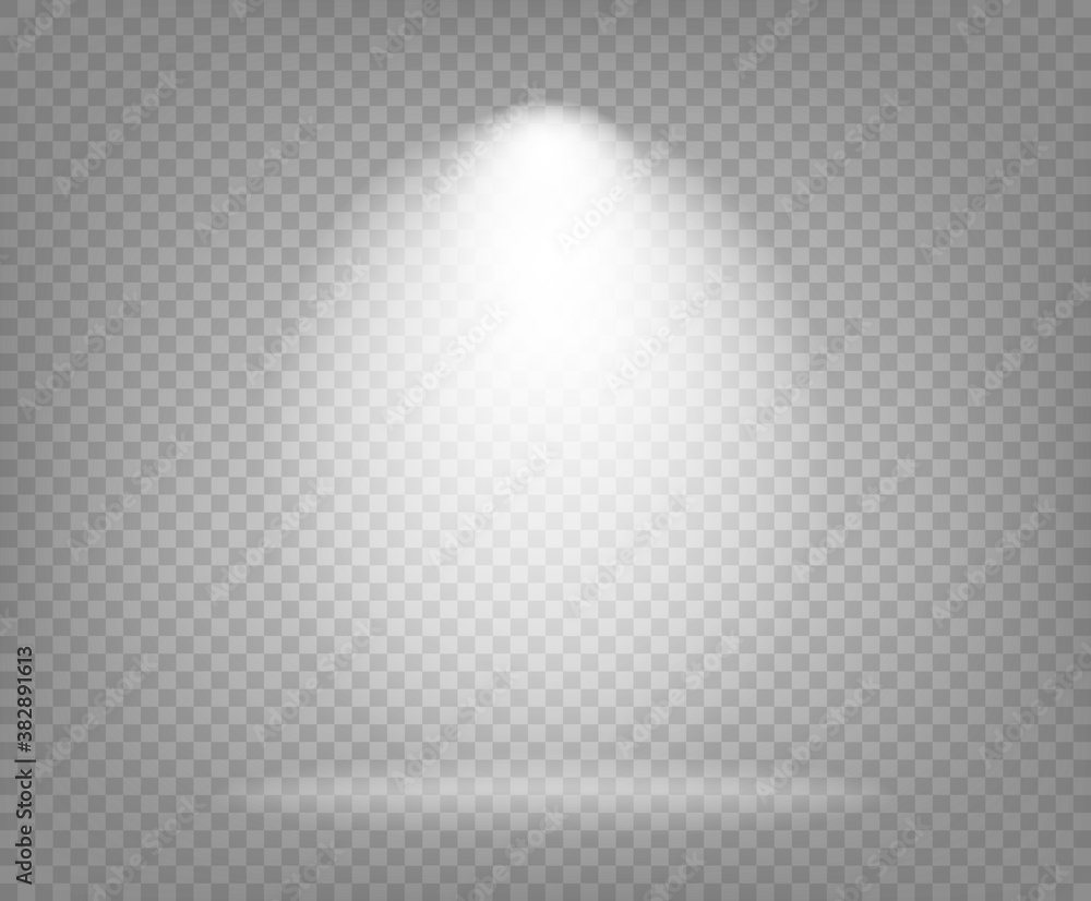 Spotlight beam isolated on transparent background. Vector tamplate ...