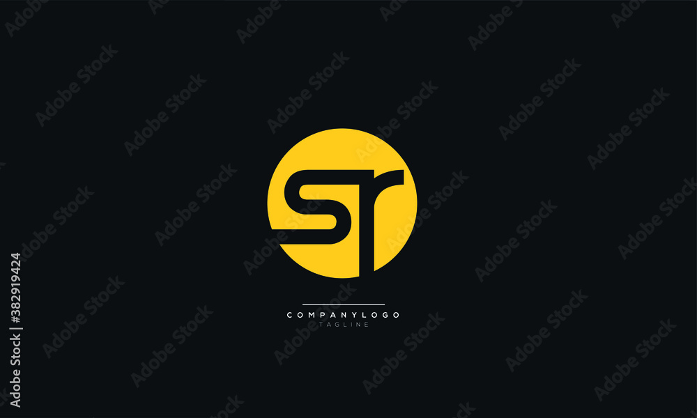 yellow sr Letter Business Logo Design Alphabet Icon Vector Monogram ...