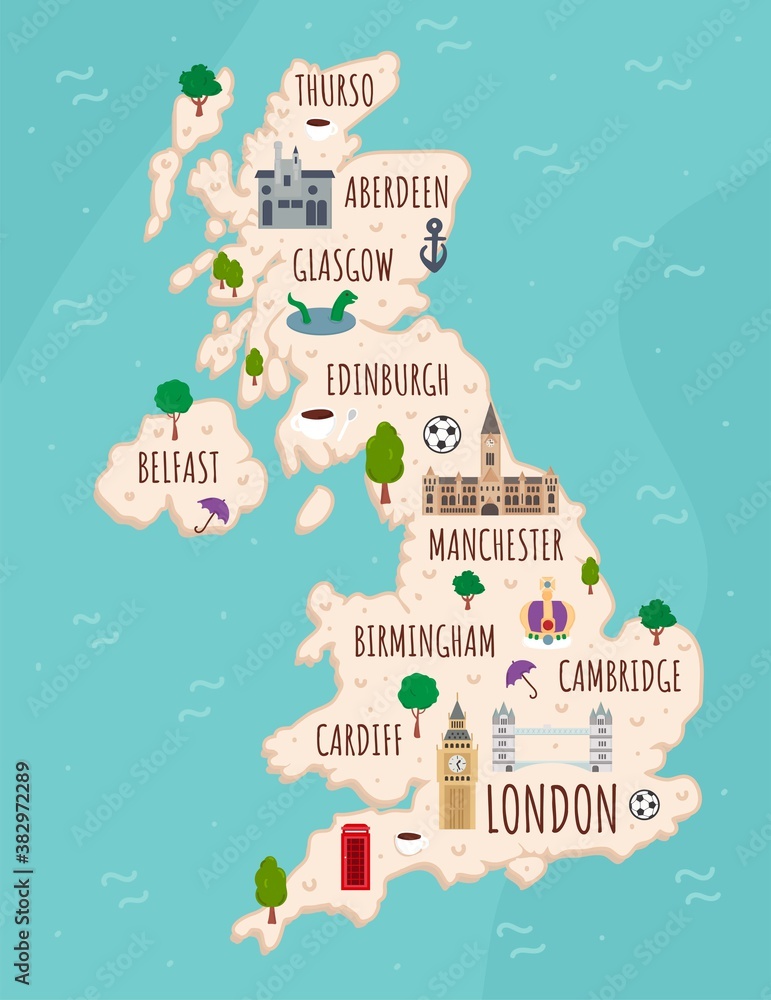 United kingdom tourist attractions map - Touristvisitorguides.com