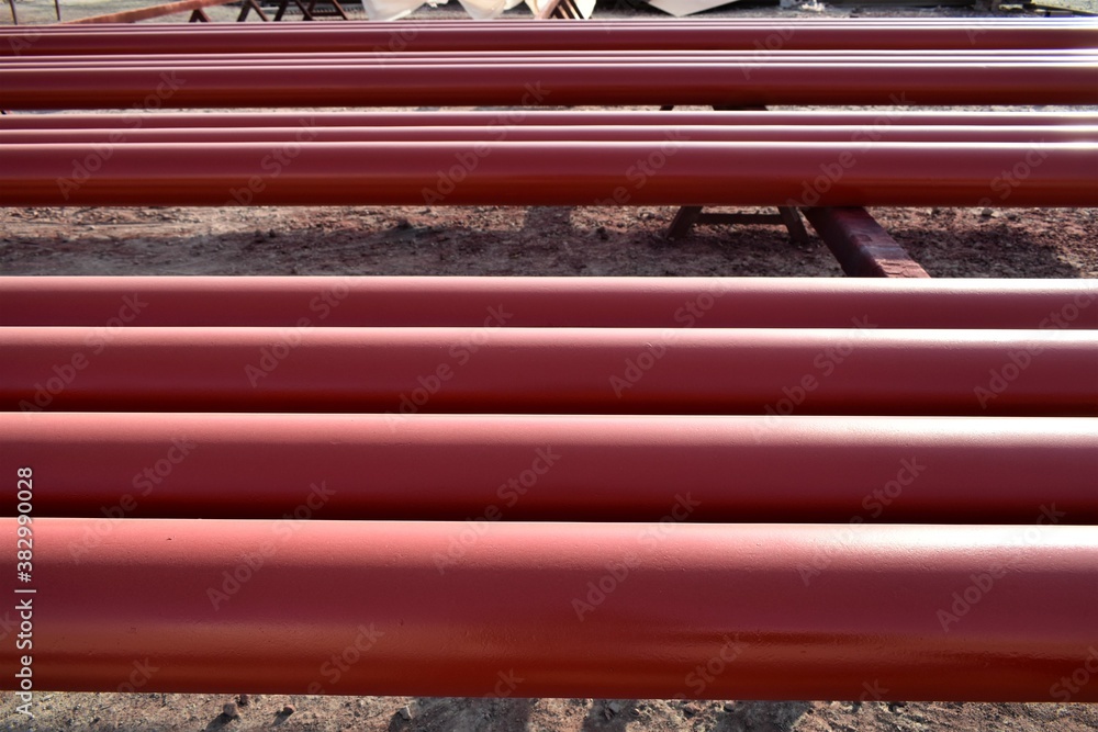 Red steel pipes for fire fighting system and extinguishing water lines ...