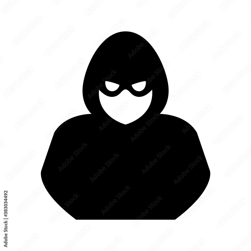 Thief, criminal, robber icon, logo isolated on white background Stock ...