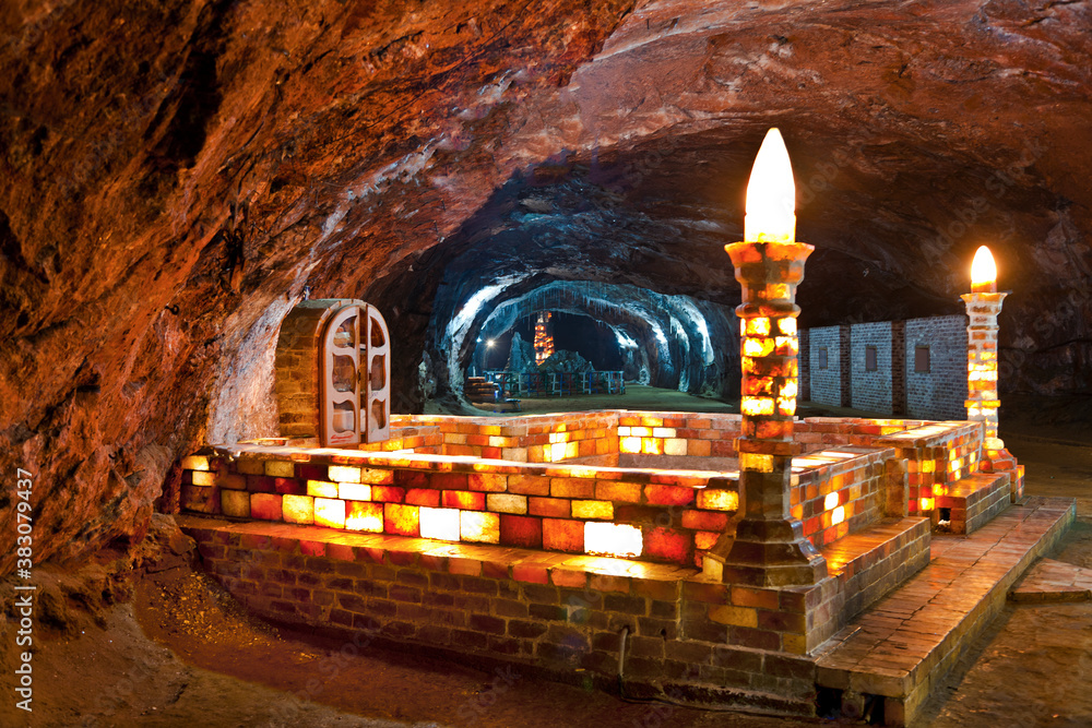 The Khewra Salt Mine is located in Khewra, north of Pind Dadan Khan, an ...
