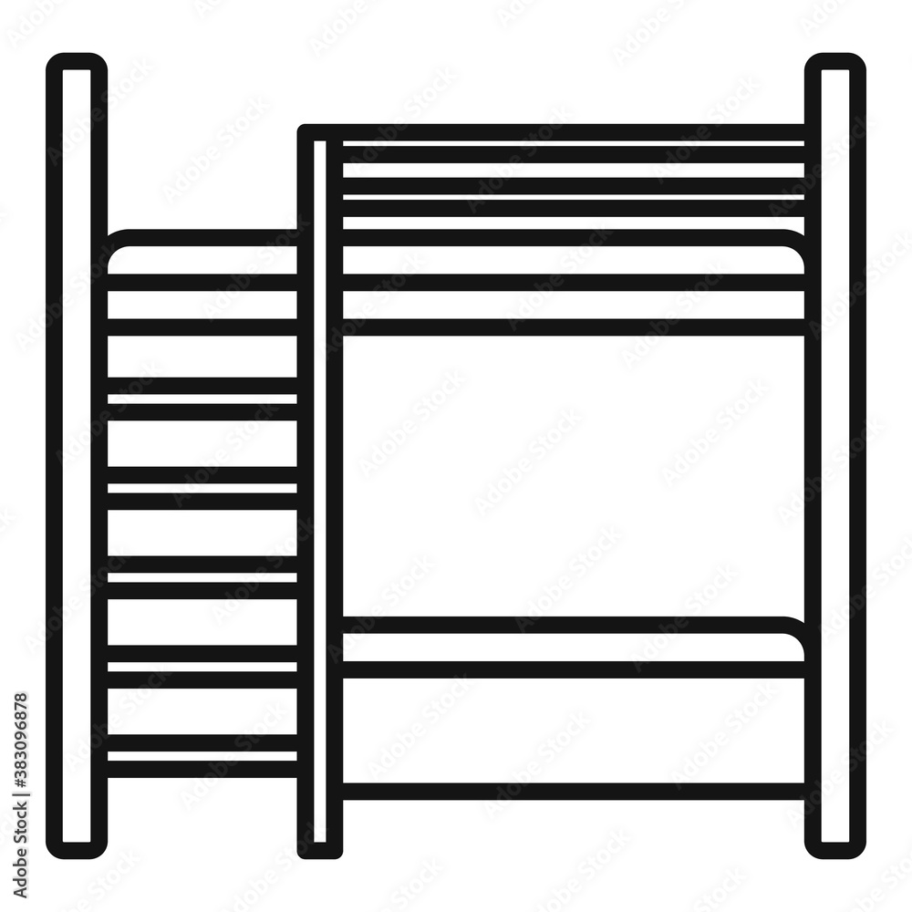 Furniture bunk bed icon. Outline furniture bunk bed vector icon for web ...