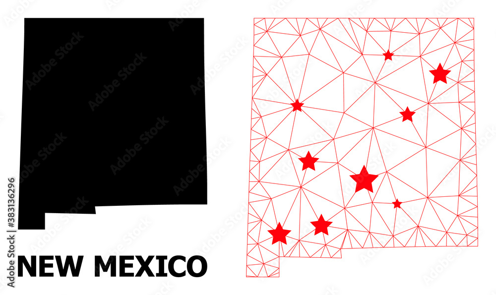 Image vectorielle Stock 2D polygonal and solid map of New Mexico State ...