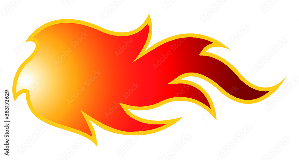Fire flame vector art illustration isolated on white background. Ideal ...