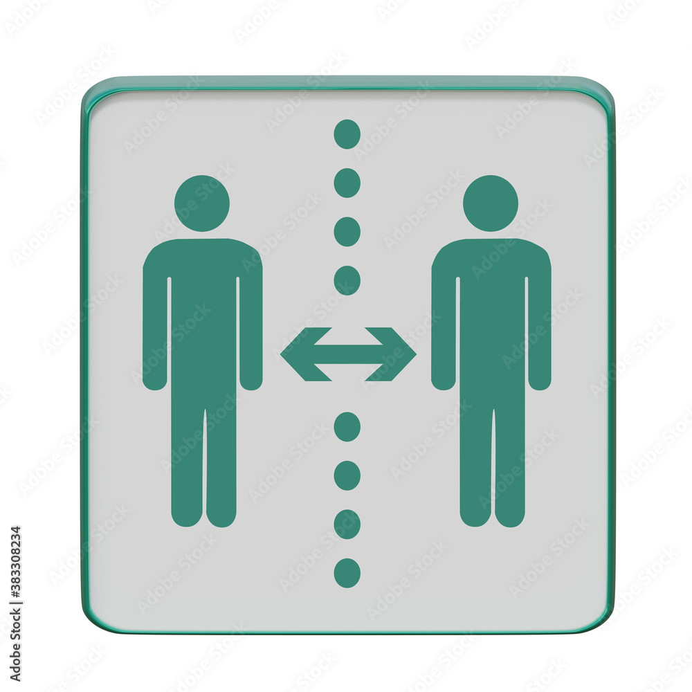 Hinweisschild mit der Bedeutung "Abstand halten". 3d Rendering Stock ...